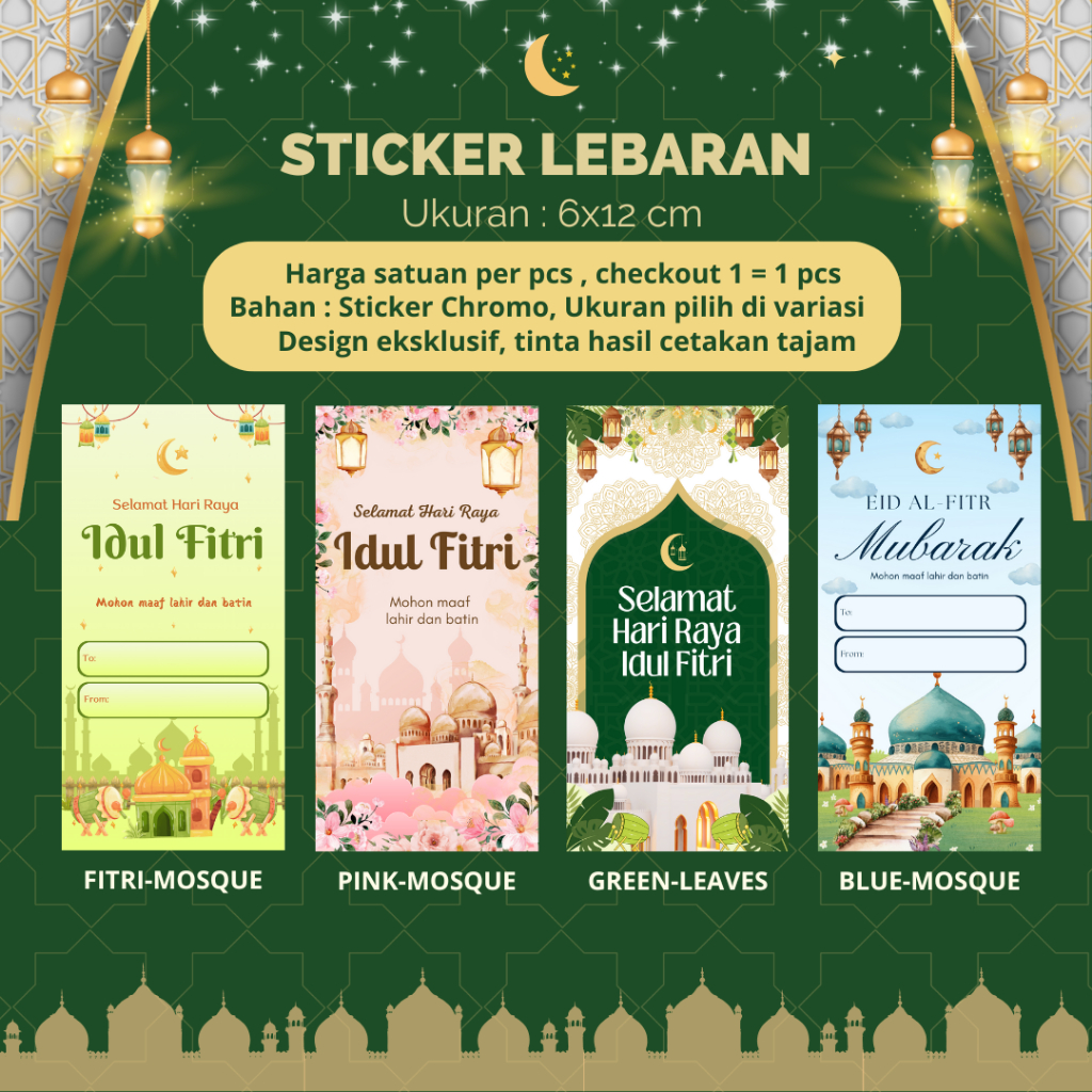 Jual Stiker Toples Lebaran | Sticker Idul Fitri Label Toples Kue Kering ...