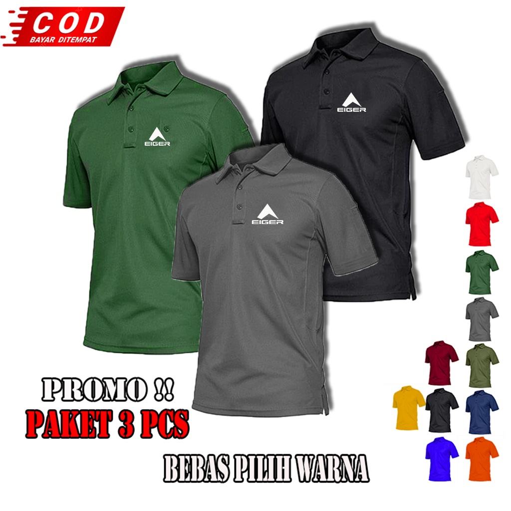 Jual eiger polo putih COD Polo Kerah Atasan Pria MAHAL Terbaru | Kaos ...