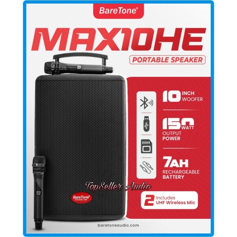 Jual SPEAKER PORTABLE BareTone MAX10HE / MAX 10HE / MAX 10 HE BLUETOOTH ...