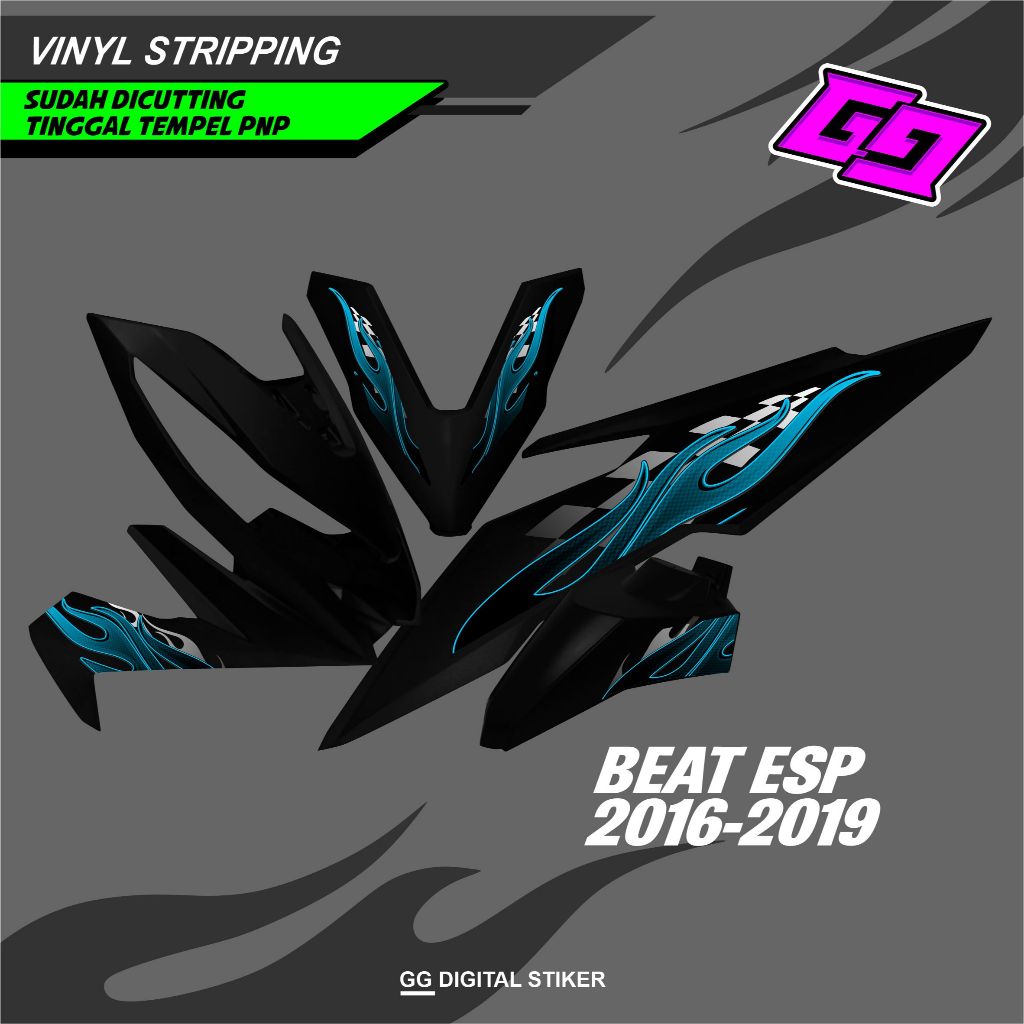 Jual STRIPPING SIMPEL HONDA BEAT ESP BEAT STREET API LIVERY SS BIRU V2 ...