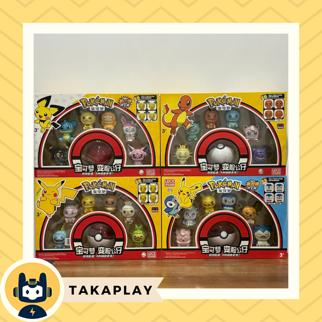 Jual Mainan Pokemon Pokeball Changing Face Swap Faces Set 6 Pcs Pikachu ...