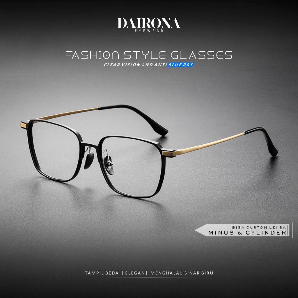 Jual Dairona Eyewear Kacamata Titanium Photocromic Antiradiasi Minus ...