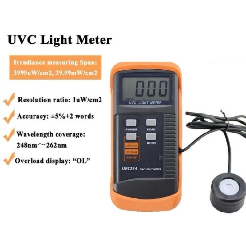 Jual UV C Meter UVC254 UVC Ultraviolet Detector Tester UVC254 Light ...