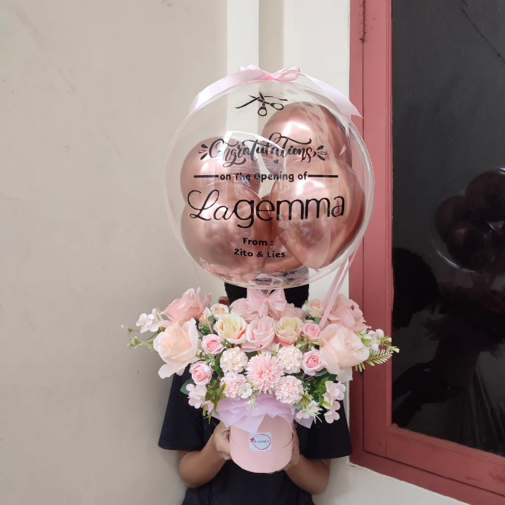 Jual Buket Balon Bucket Balon bunga ARTIFICIAL bloom box kaisha.ms ...