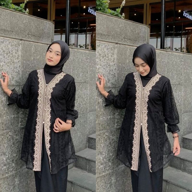 Jual Outer Brukat Aluna/Outer Brokat Bordir/Outer kondangan Wanita ...