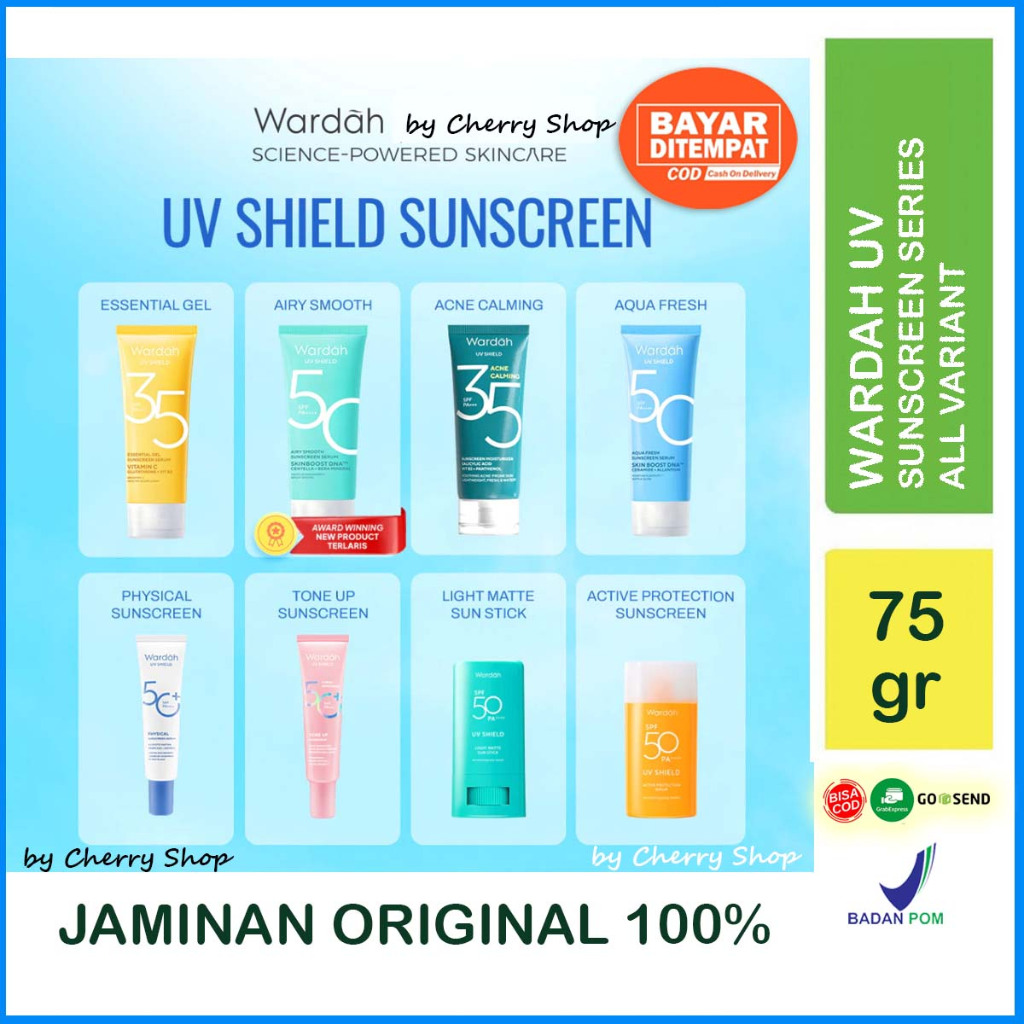 Jual [8 VARIAN SUNSCREEN] WARDAH UV Shield Aqua Fresh Essence | Active ...