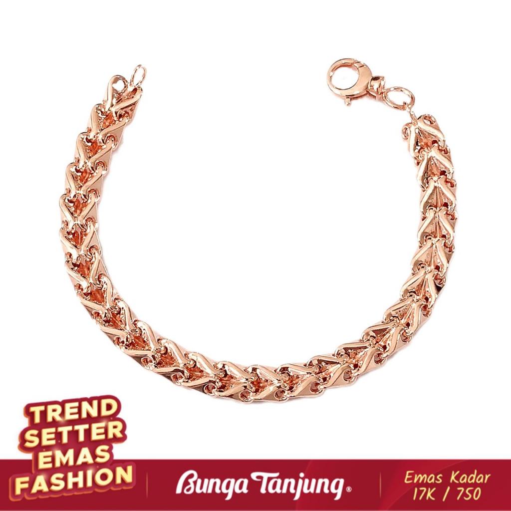 Jual GELANG SISIK NAGA SQUARE B - EMAS 17K - BUNGA TANJUNG GOLD ...