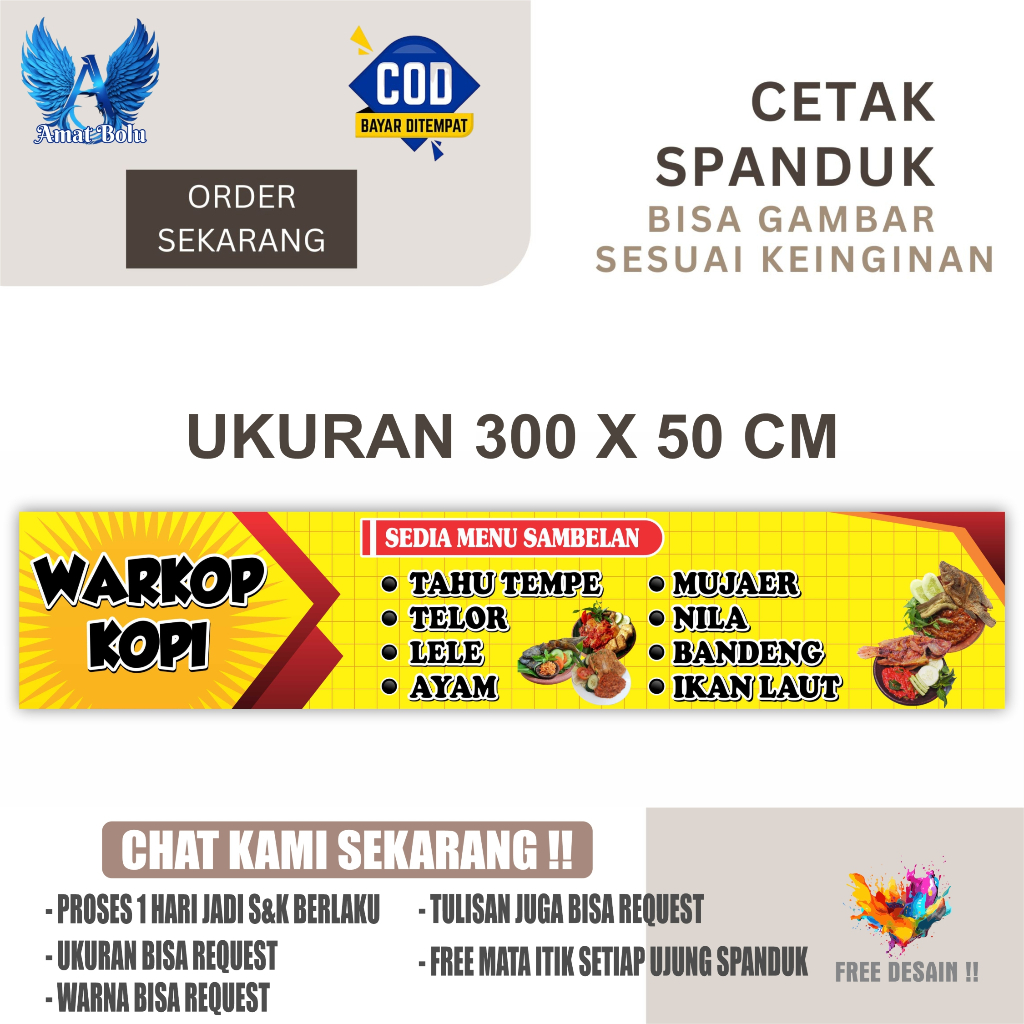 Jual Cetak Spanduk Banner WARKOP Warung Kopi Costom Desain | Shopee ...