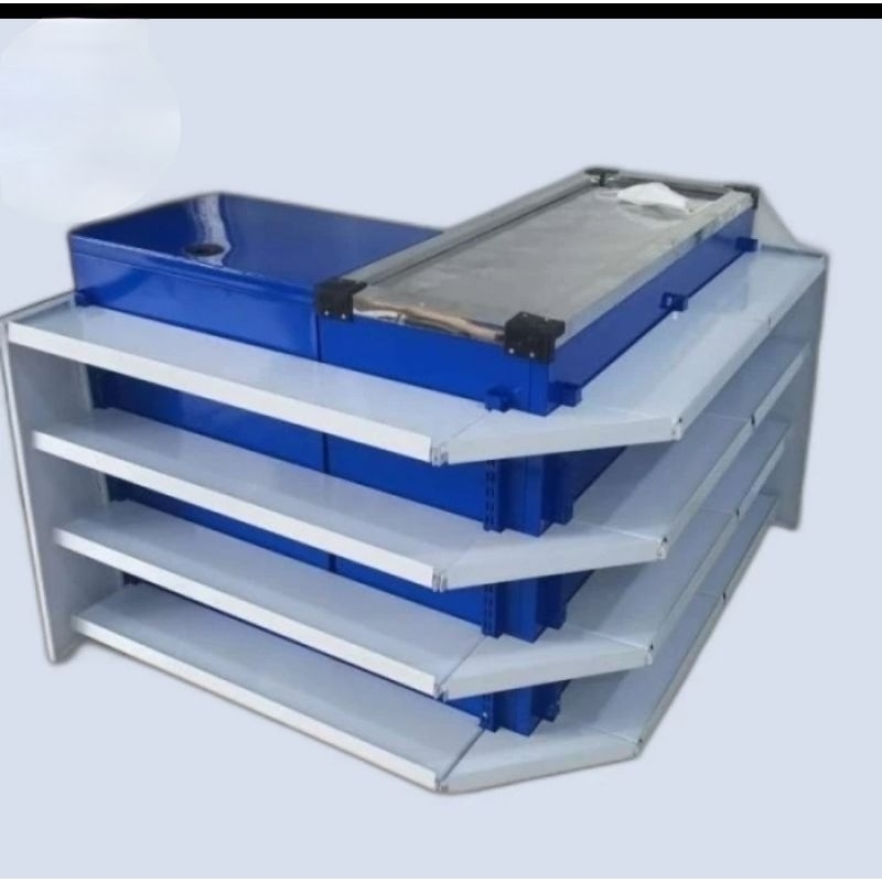 Jual Rak Display / Meja Kasir Minimarket model L (FREE PACKING KAYU ...