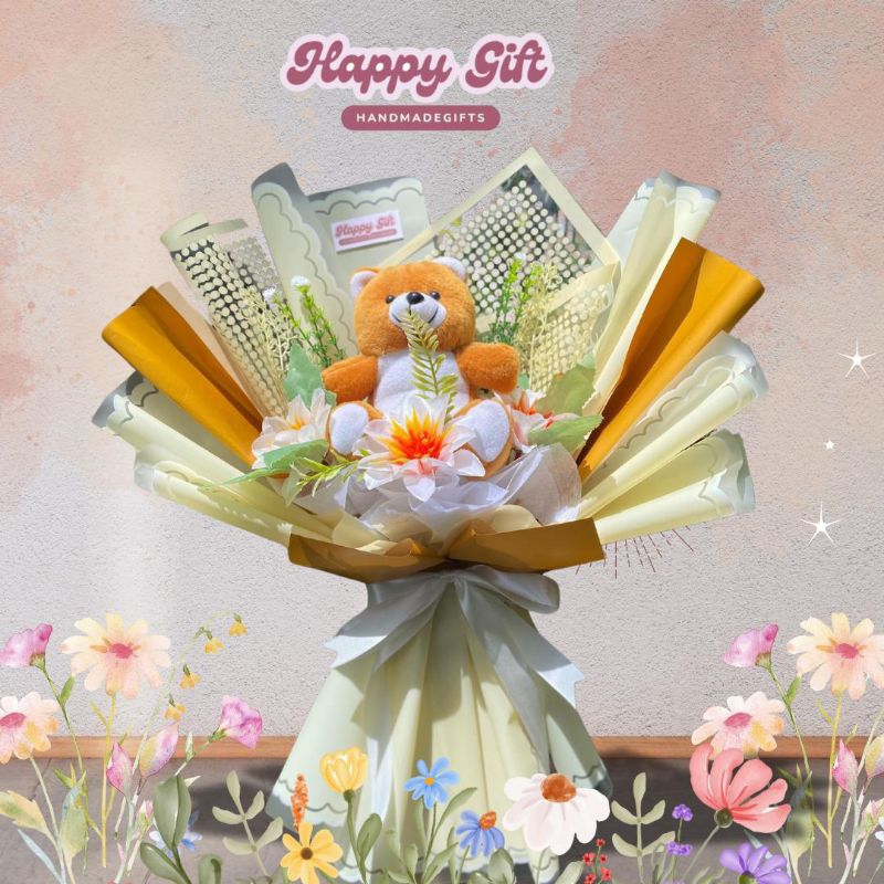 Jual Buket Boneka bunga artificial / buket boneka snack hadiah wisuda ...