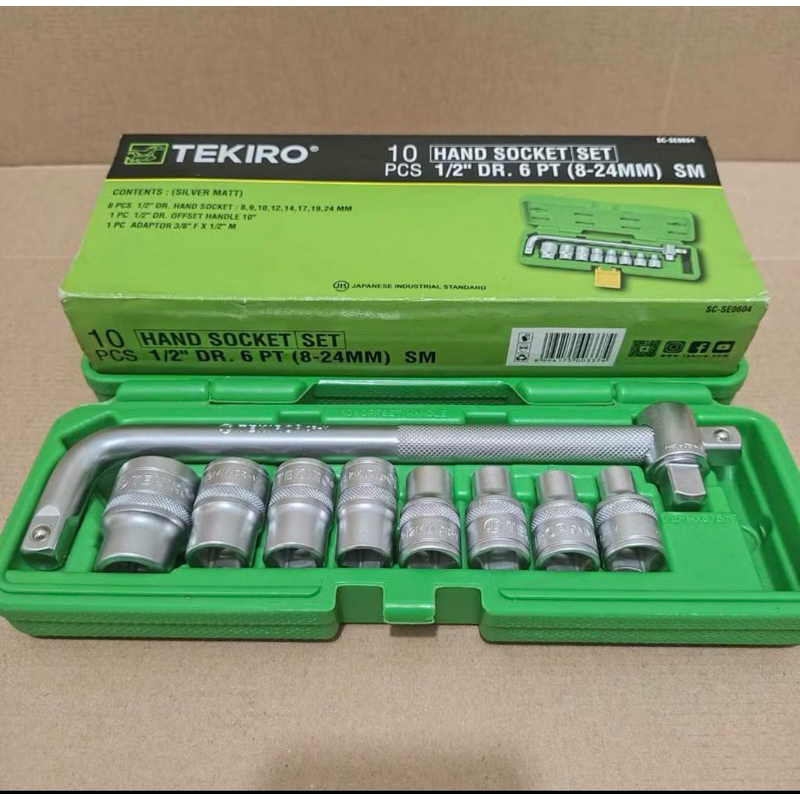 Jual Kunci sok set TEKIRO 10 pcs 8mm-24mm (6PT 1/2") ORIGINAL | Shopee Indonesia