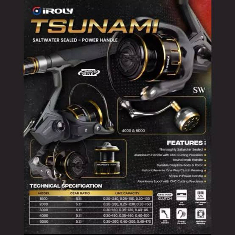 Jual Reel Iroly Tsunami 3000 | Shopee Indonesia