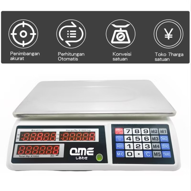 Jual QME Timbangan Buah Digital 40kg Digital Computing Scale 40Kg Double Display | Shopee Indonesia