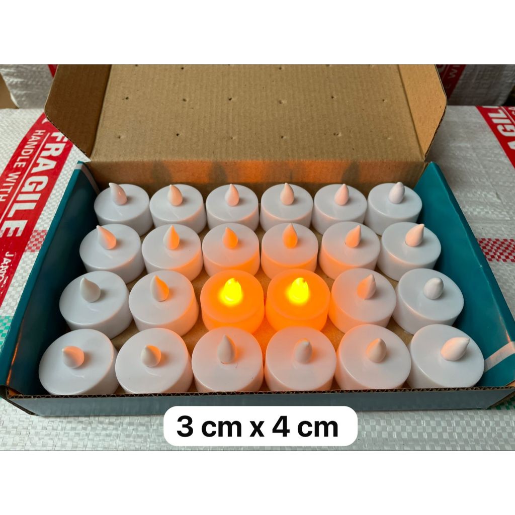 Jual lilin led elektrik isi 24pcs uk 3 x 4 cm | Shopee Indonesia