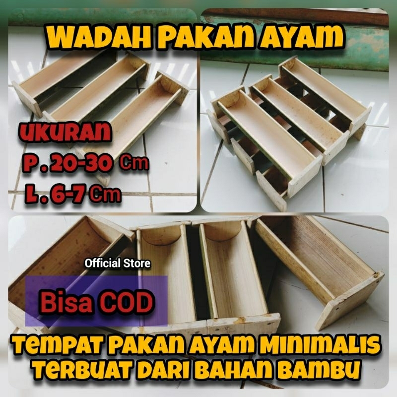 Jual Tempat Pakan Ayam / Wadah Pakan Ayam / Tempat Pakan Ayam dari Bambu | Shopee Indonesia