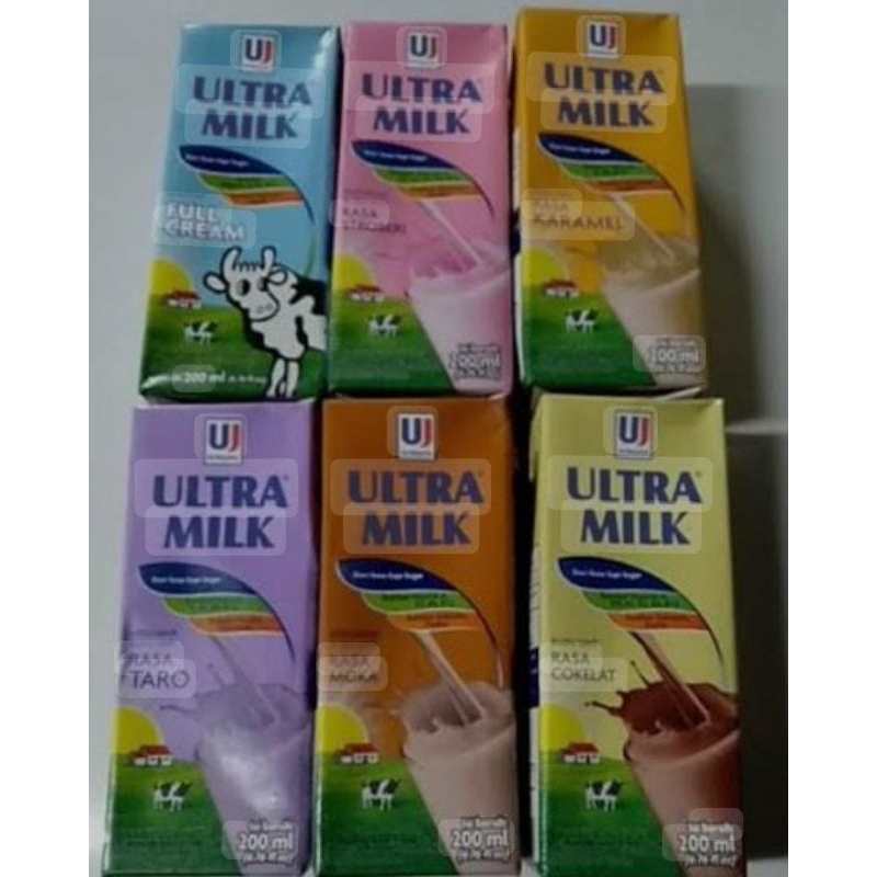 Jual Susu Ultramilk 200ml Rasa Full cream/coklat/strawberry/moca ...