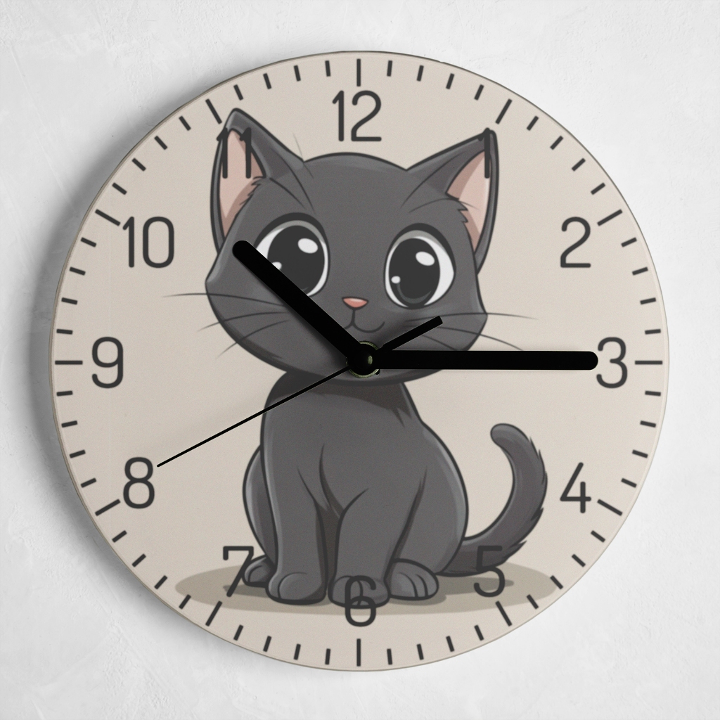 Jual Jam Dinding Aesthetic Walldecor Motif Kucing Lovers in a Cartoon ...