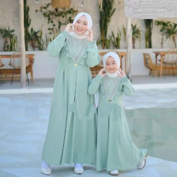 Jual Gamis Couple ibu dan anaka bahan Crinkle Model Baru / DRESS CRINKLE Airflow Premium mix ...