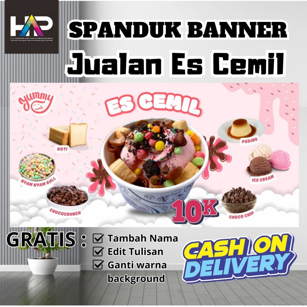 Jual SPANDUK JUALAN MINUMAN | BANNER JUALAN ES CEMIL | Shopee Indonesia