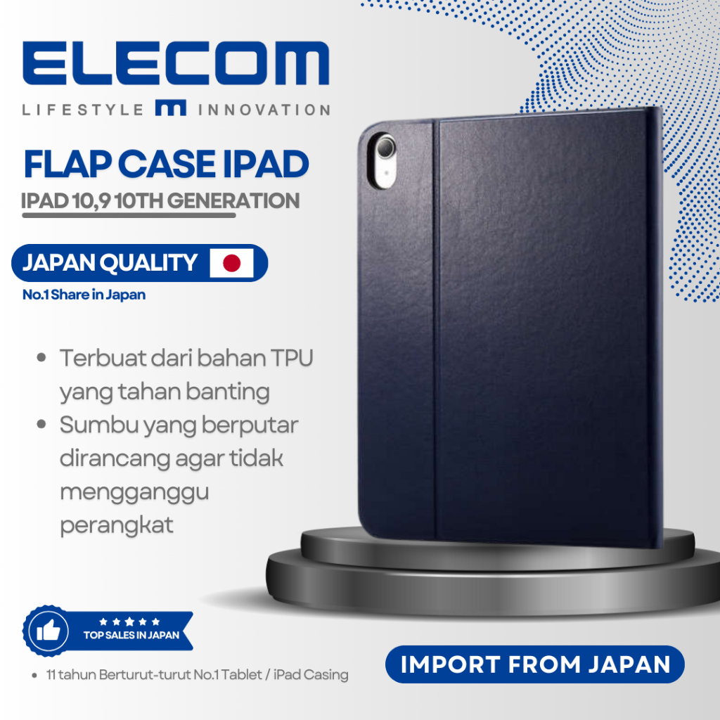 Jual Elecom Flap Case IPad 10.9 10th Generation (2022) - Casing 360 Degree Rotating Drawing Soft ...