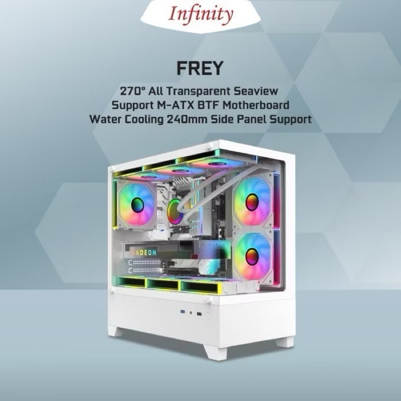 Jual CASING PC INFINITY FREY WHITE M-ATX GAMING CASE - NO FAN | Shopee ...