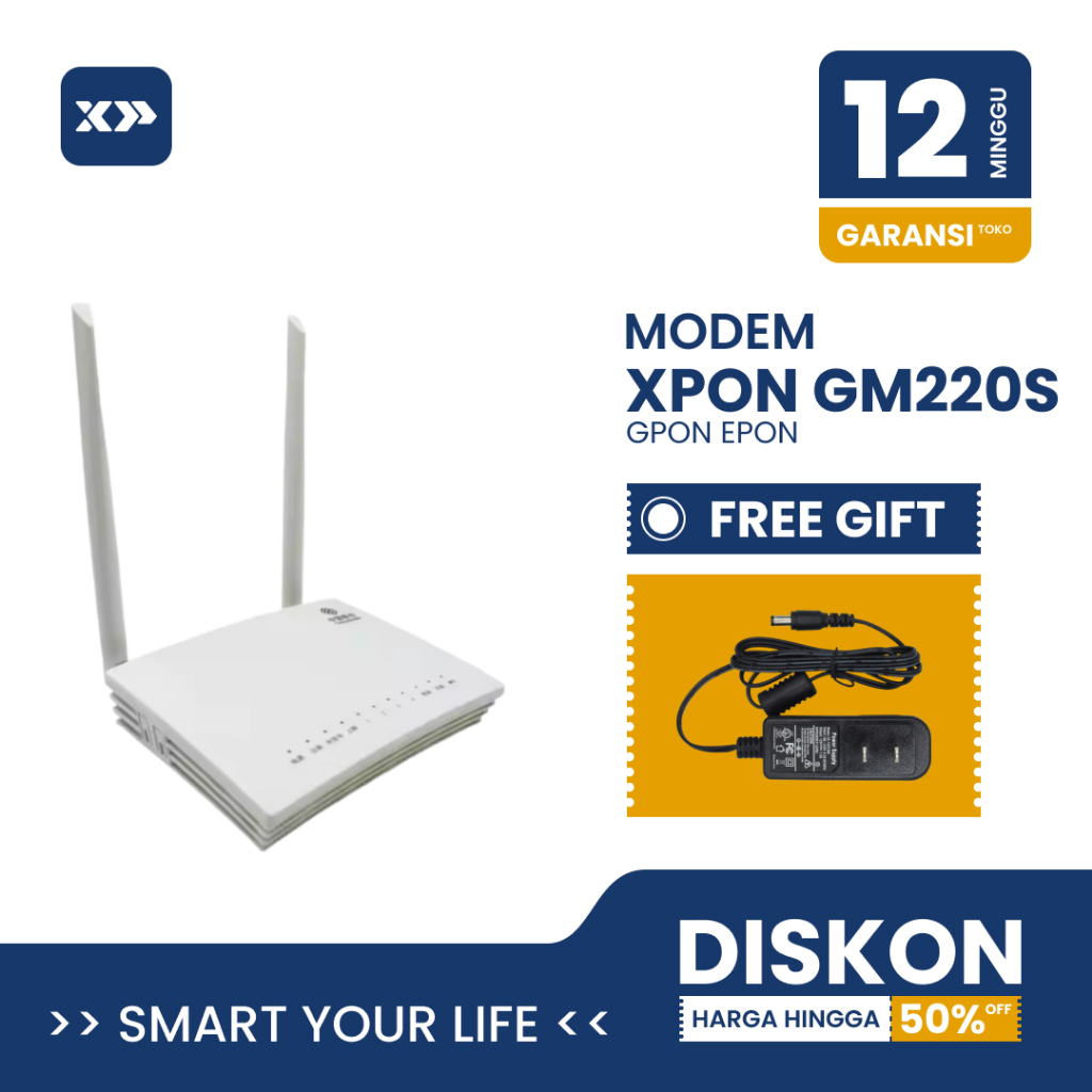 Jual Modem XPON GM220-S GPON EPON ONU Modem Router WiFi 2 Antena | Shopee Indonesia