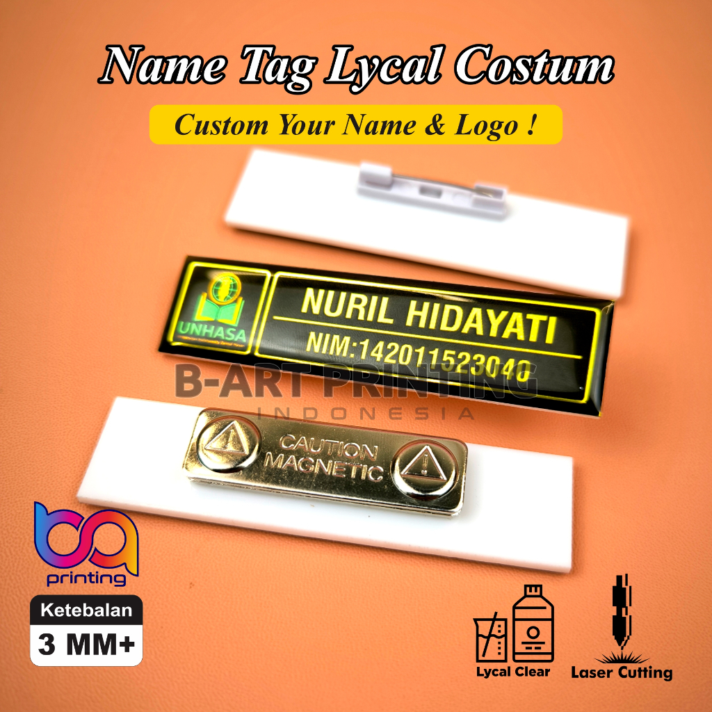 Jual HARGA GROSIR Papan Nama Nama Dada Name Tag Akrilik Gold / Dokter ...