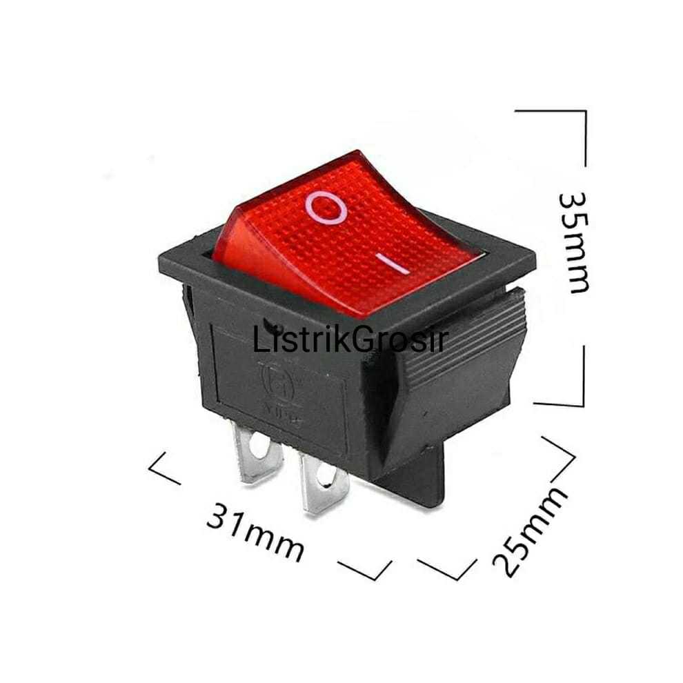 Jual Saklar Besar Merah + Lampu 31x25mm Saklar Rocker Switch Tombol ...