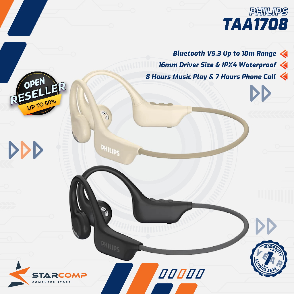 Jual Philips TAA1708 Open Wireless Stereo Bluetooth Earphone | Shopee ...