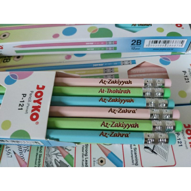 Jual Pensil Joyko Custom Nama Tulisan Grafir Laser | FREE Custom Nama ...