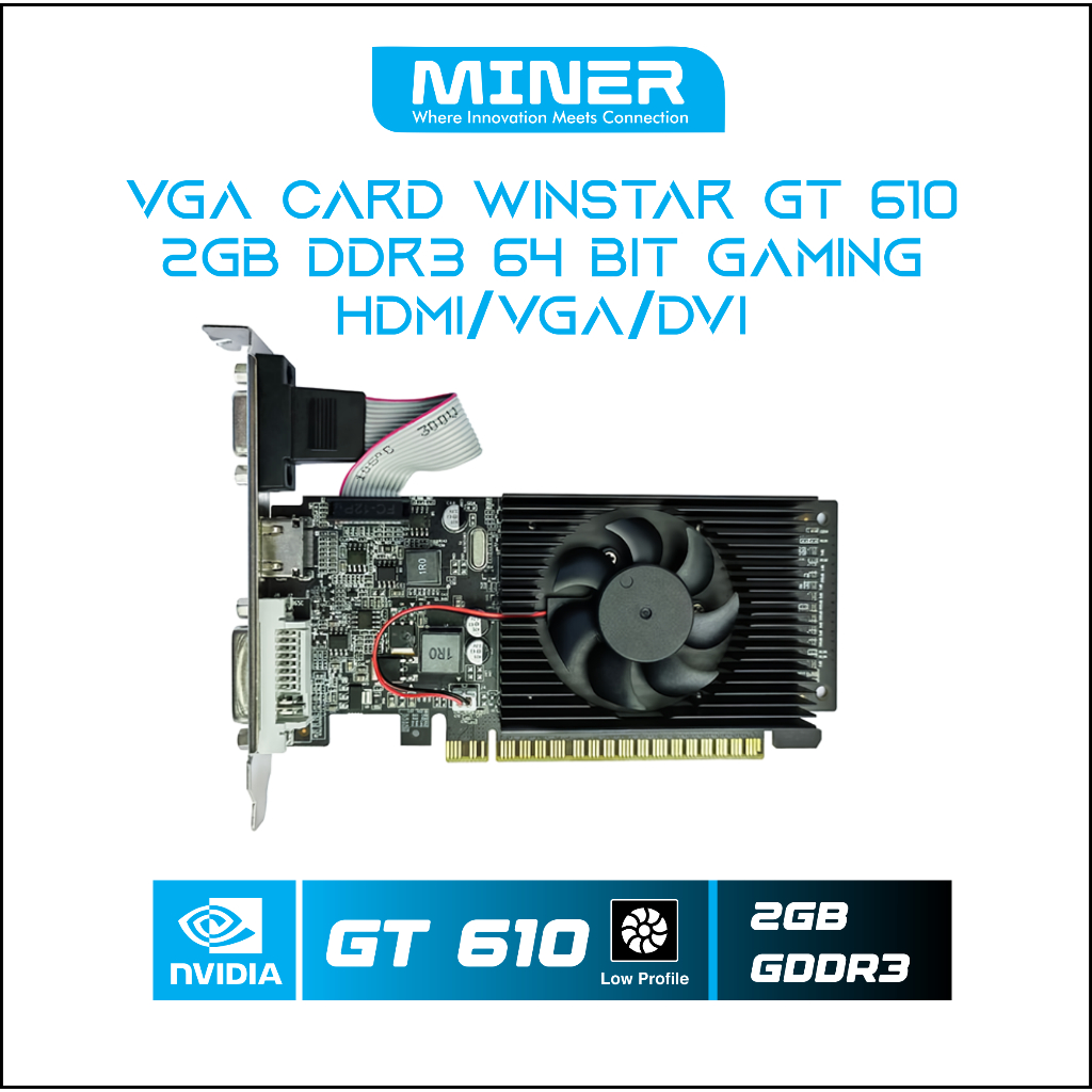 Jual VGA Card Winstar GT 610 2GB DDR3 64 Bit Gaming HDMI/VGA/DVI | Shopee Indonesia