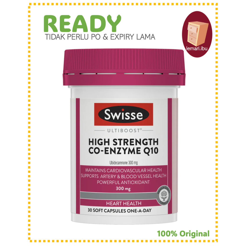 Jual Swisse Ultiboost High Strength Co-Enzyme Q10 Capsules 30 pack - 100% ORIGINAL - BARANG ...
