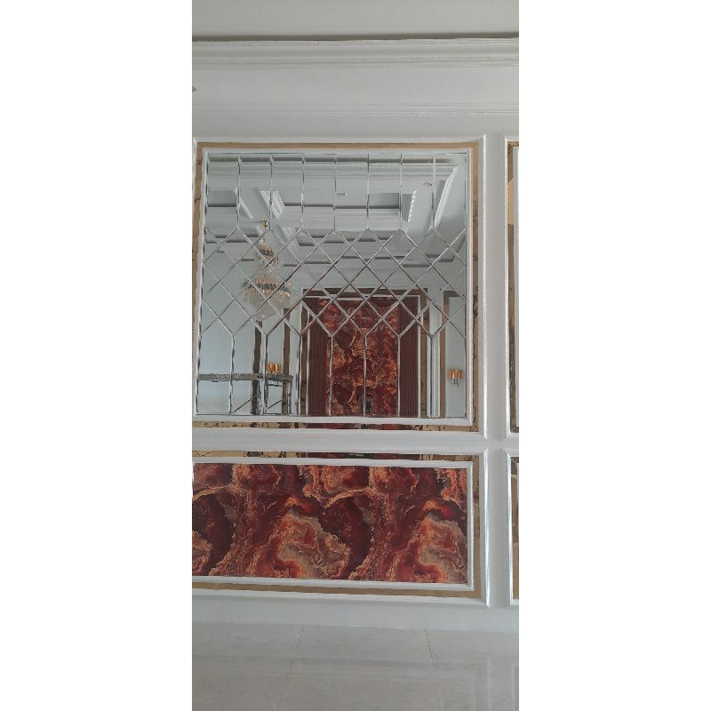 Jual backdrop tv. backdrop kantor. rumah. kaca bevel dan wallmoulding ...