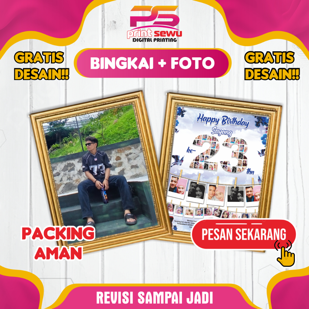 Jual CETAK BINGKAI + FOTO UKURAN 16R DAN 24R | FOTO CUSTOM | BISA ...