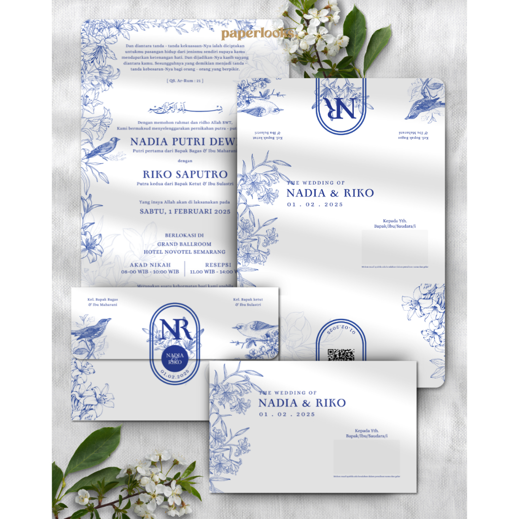 Jual Undangan Pernikahan Bentuk Semi Amplop Elegan | Undangan ...