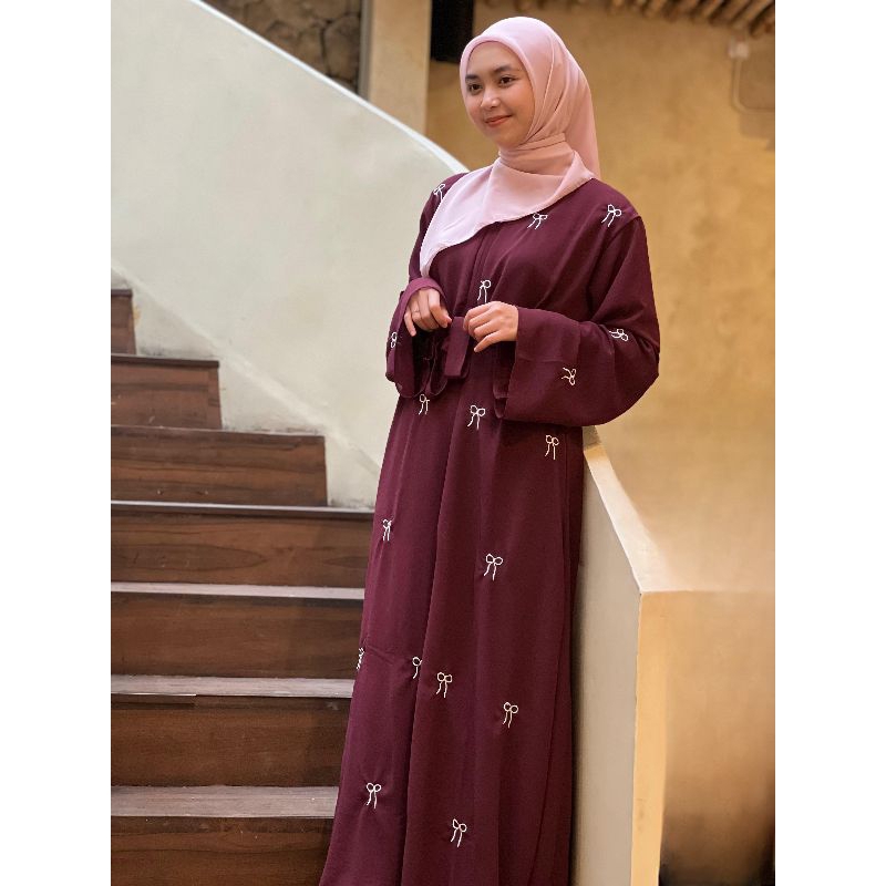 Jual Abaya Premium Wanita Elegan Abaya Motif Misca Abaya Ceruty ...