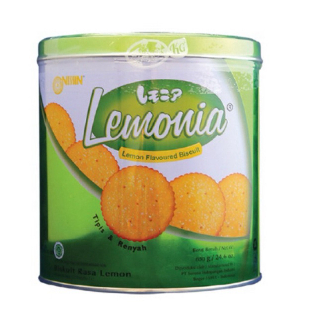 Jual LEMONIA KALENG BISCUIT RASA LEMON 650gr / Nissin Lemonia Biskuit ...