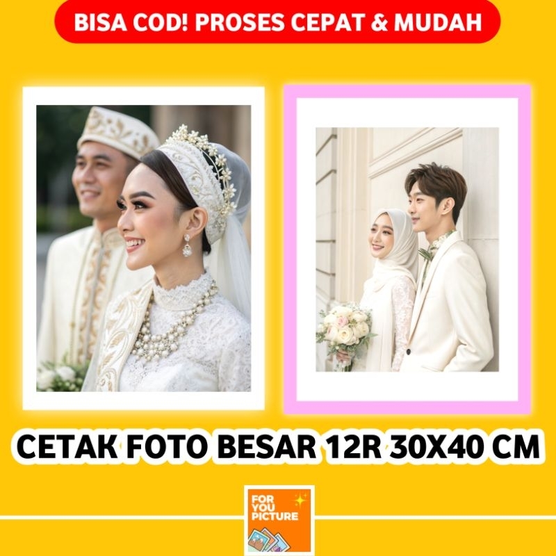 Jual CUCI CETAK FOTO CUSTOM PLUS BINGKAI AESTHETIC BESAR 40X30 12R HIGH ...