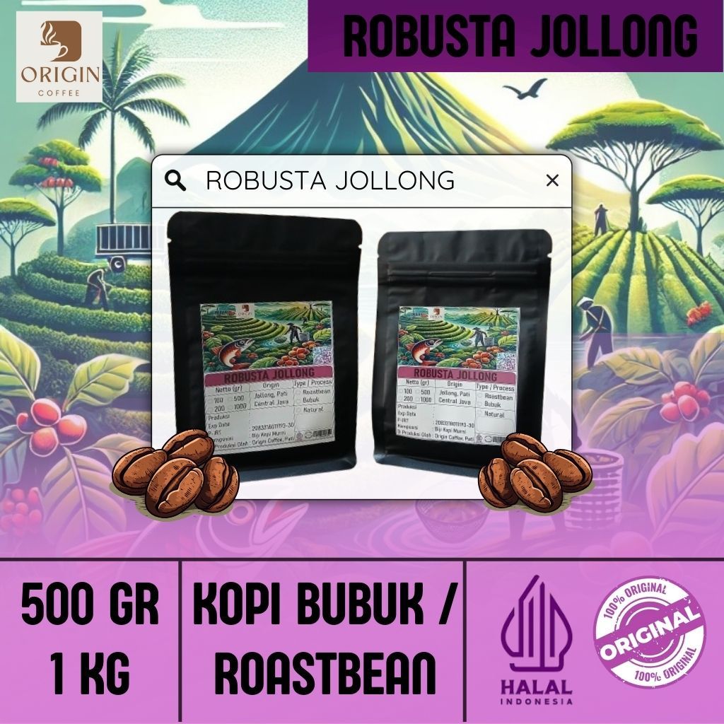Jual Kopi Robusta Jollong Asli 500 gr & 1 kg | Kopi Bubuk 100% Murni ...