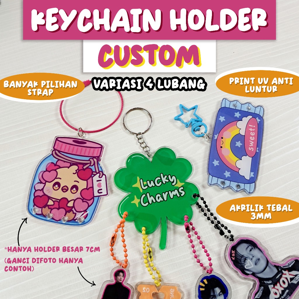 Jual Keychain Holder Custom / Bebas Desain atau Katalog / Charm Holder ...