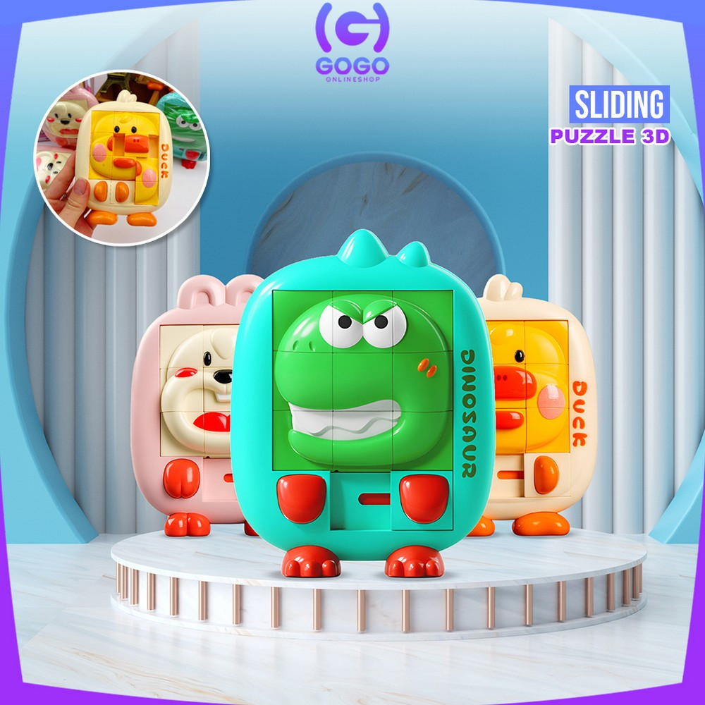 Jual GOGO-M376 Mainan Edukasi Anak Puzzle Geser Slide 3D Karakter Hewan ...