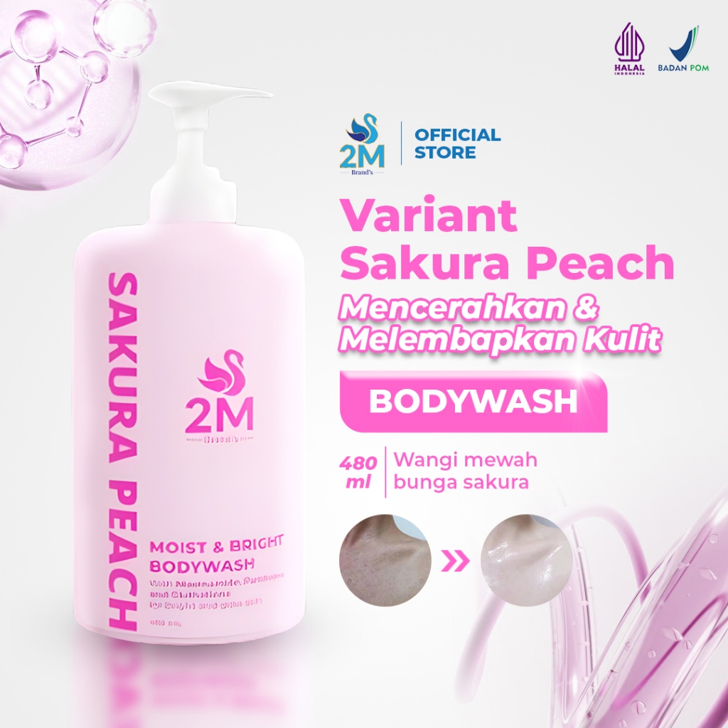 Jual 2M Sakura Peach | Sabun Mandi Cair Mencerahkan Kulit dan ...