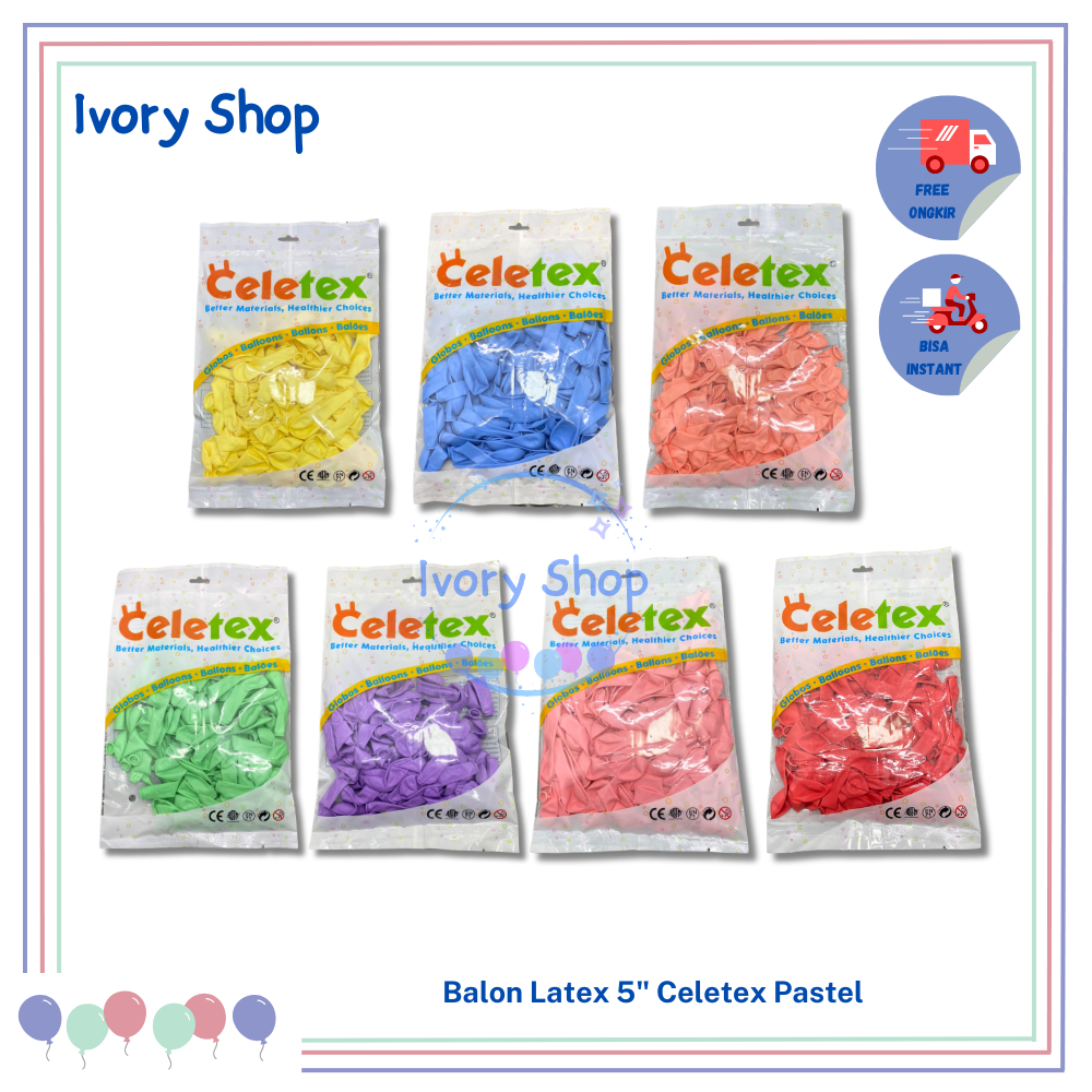 Jual Balon Latex 5 inch Macaroon Pastel Merk Celetex | Shopee Indonesia