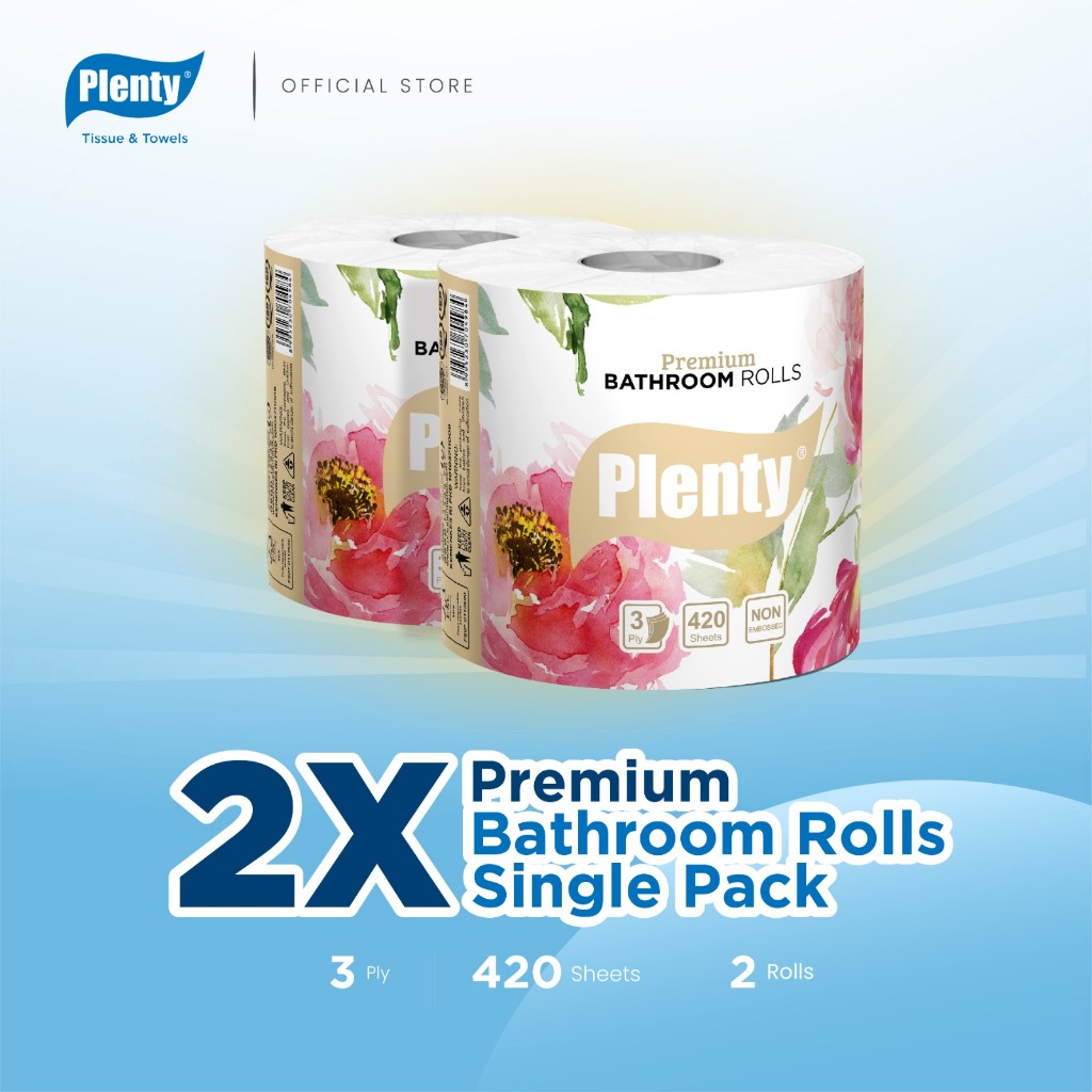 Jual Plenty® Bathroom Tissue Premium Roll Single Pack | Shopee Indonesia