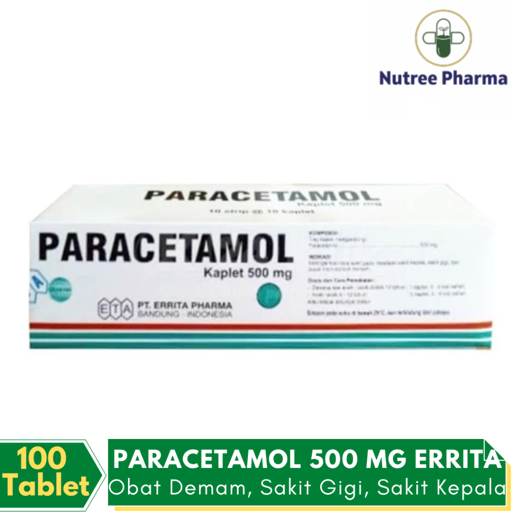 Jual Paracetamol Errita 500 Mg Box 100 Kaplet / Obat Demam / Sakit ...