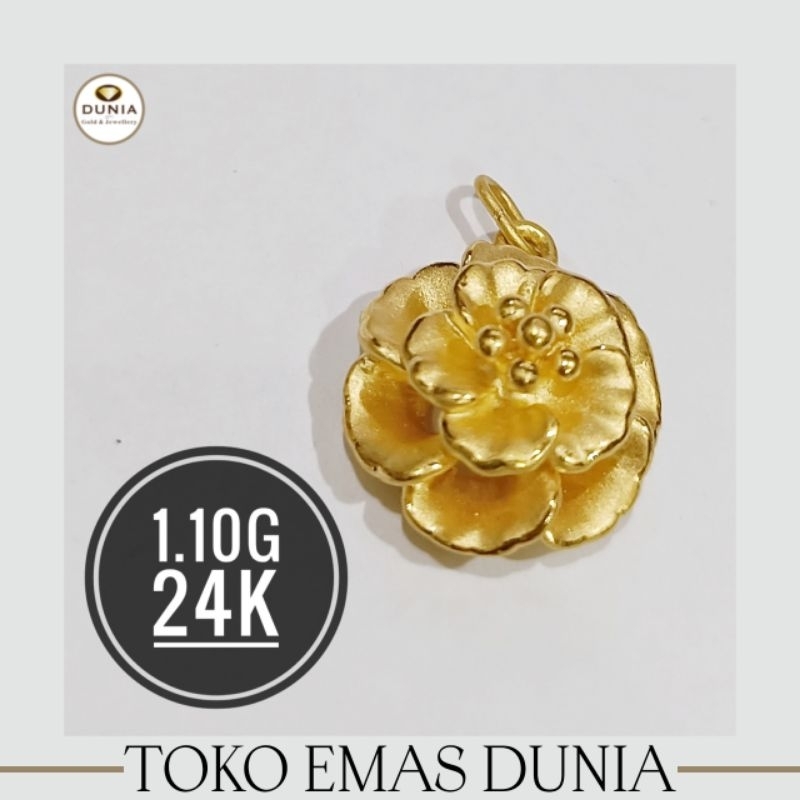 Jual liontin pendant bunga kuning 24k 1.10g | Shopee Indonesia