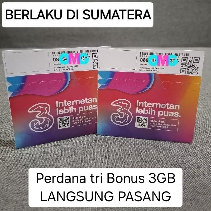 Jual Perdana tri bonus 3GB gas ken (Berlaku di Sumatera) | Shopee Indonesia