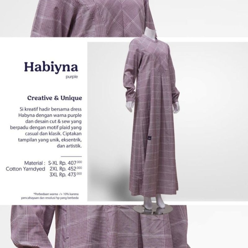 Jual BAJU GAMIS MUTIF HABIYNA PURPLE MUTIF TERBARU MOTIF KOTAK KOTAK ...