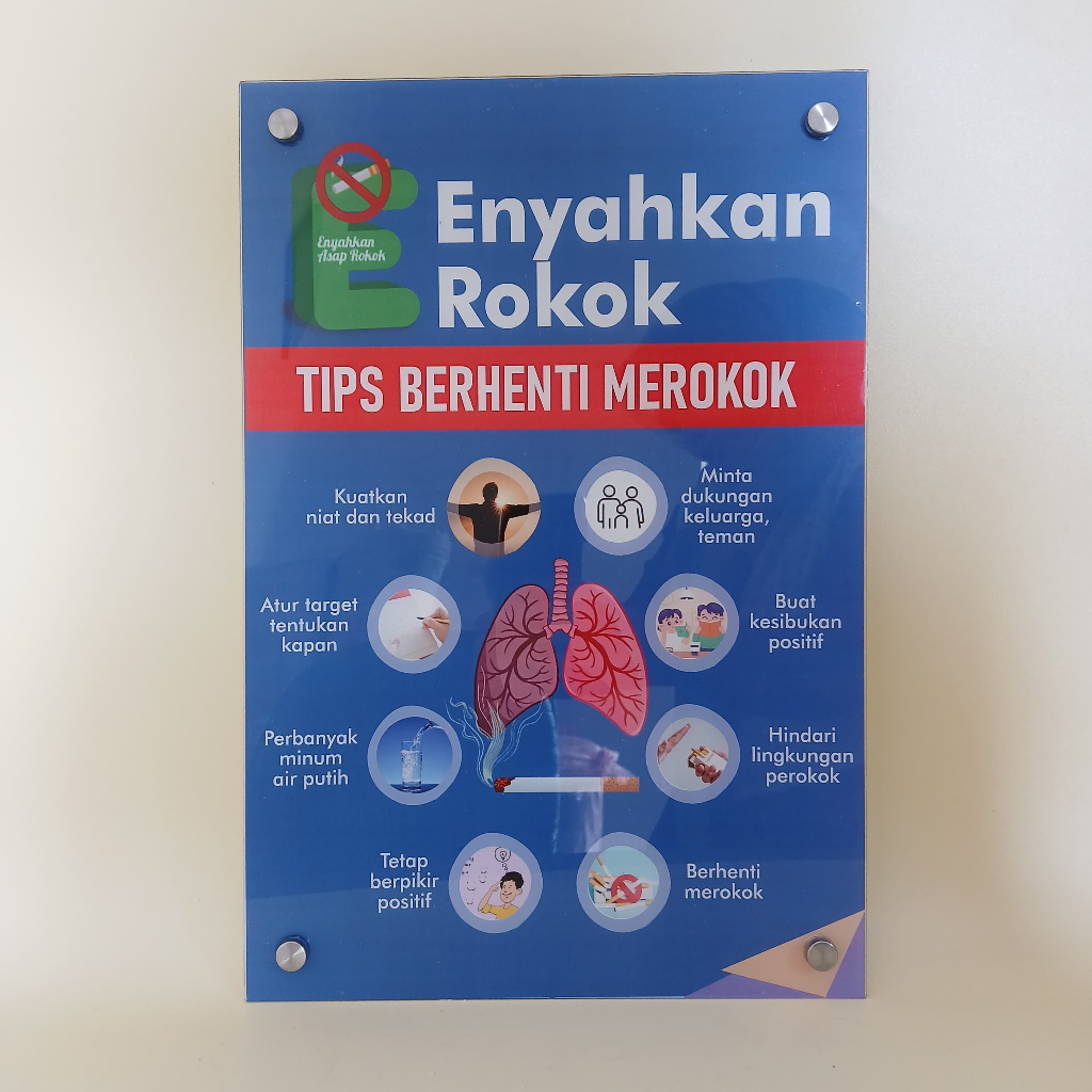 Jual Poster Tips Berhenti Merokok - Poster Akrilik Enyahkan Asap Rokok ...