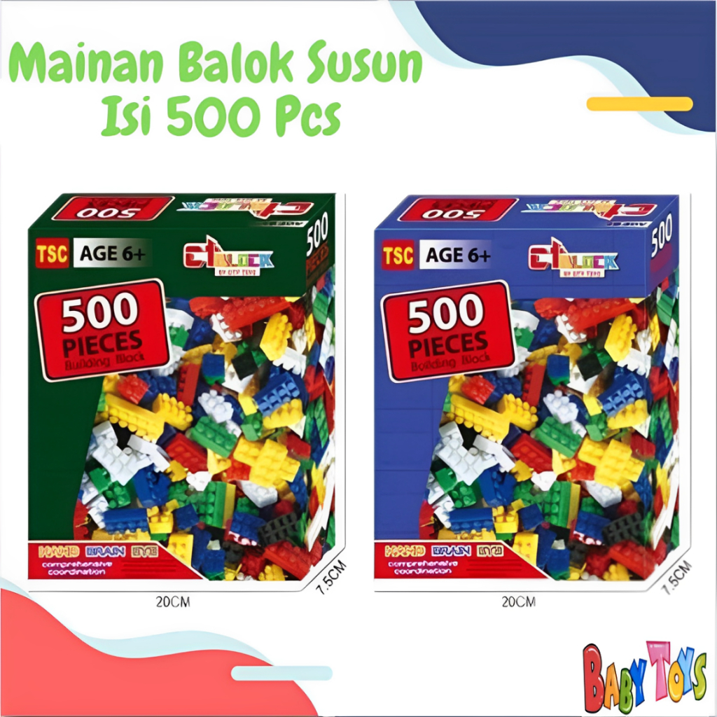 Jual BabyToys Mainan Balok Susun Anak - Brick Blocks Isi 500 Pcs ...